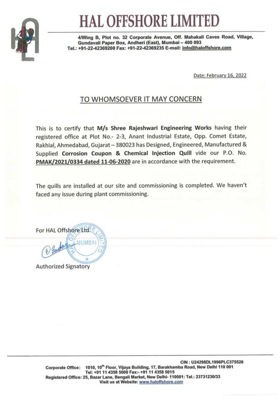 Client Satisfaction - Shree Rajeshwari Engineering Works